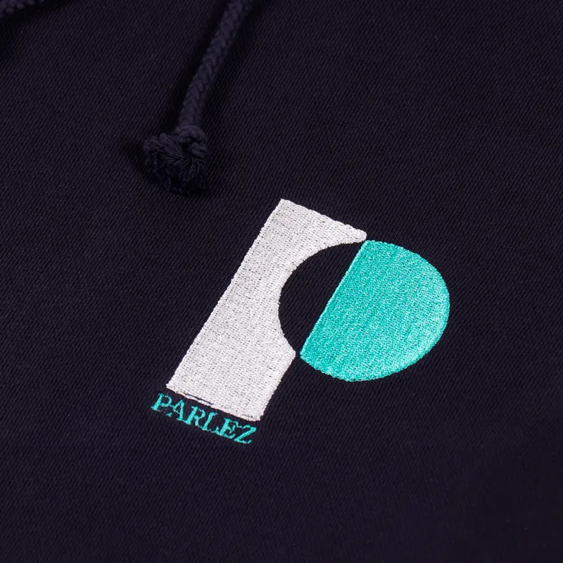 Parlez Streetwear Mens Pilot Logo Pullover Hoodie Navy Blue