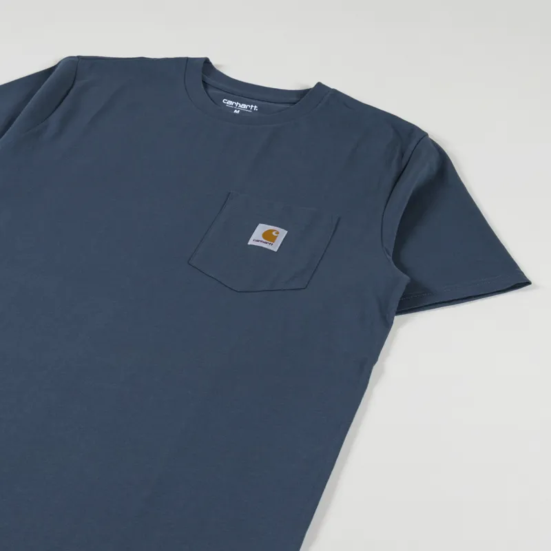 Carhartt WIP Mens Short Sleeve Pocket Tee T Shirt Ore Blue