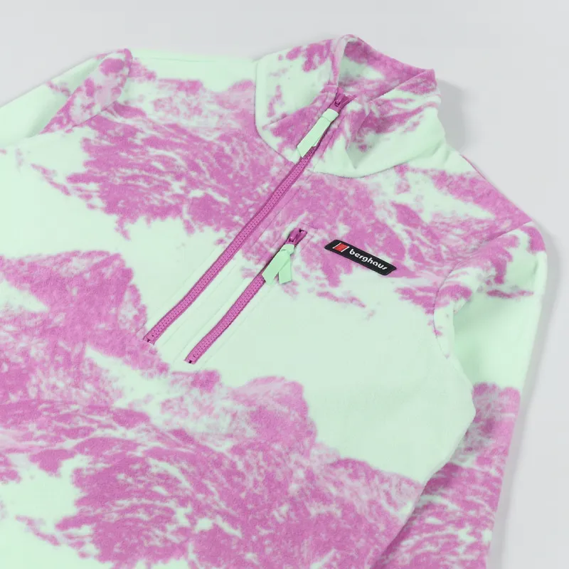 Berghaus Prism Printed Trango Half Zip Fleece Light Green Purple