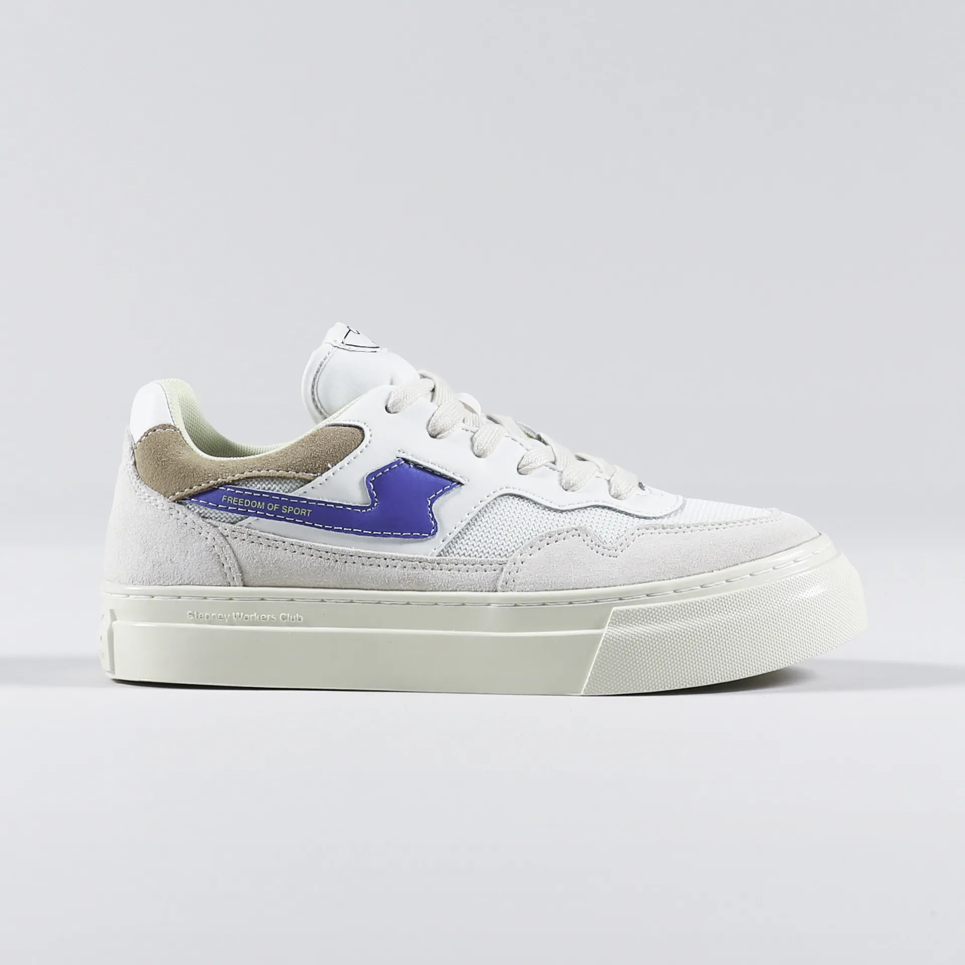 SWC Womens Pearl S-Strike Shoes Suede Mix Ecru Blue