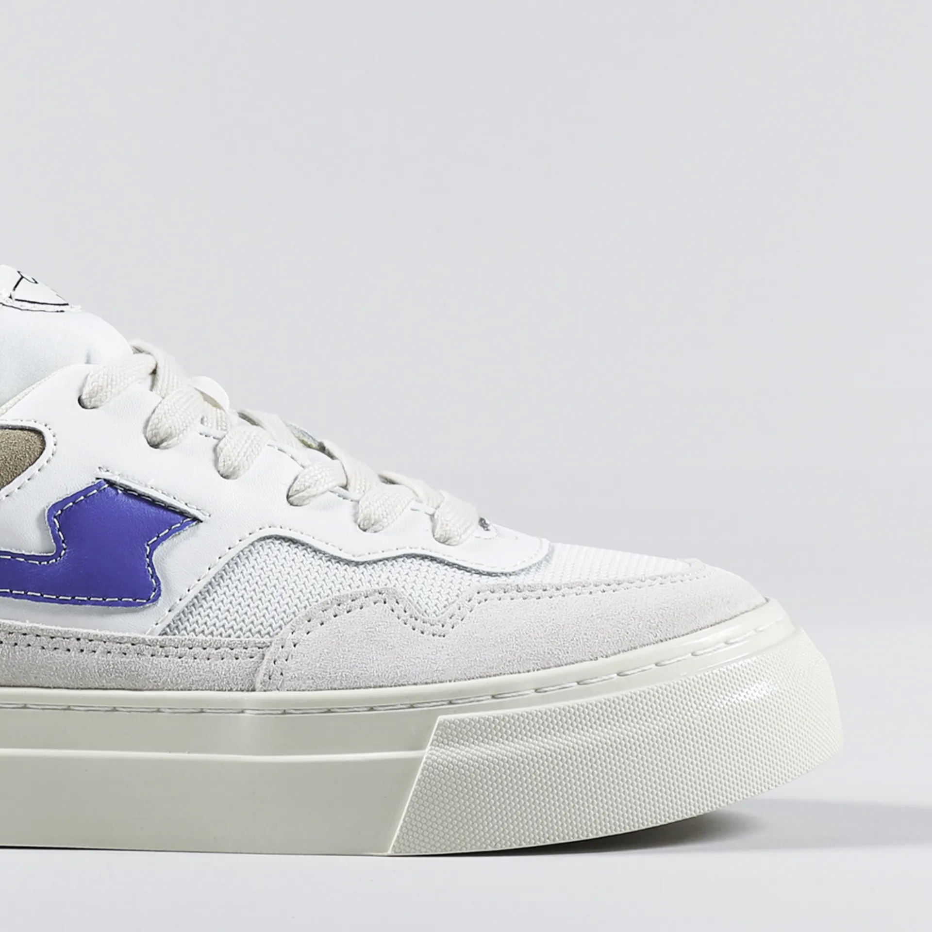 SWC Womens Pearl S-Strike Shoes Suede Mix Ecru Blue