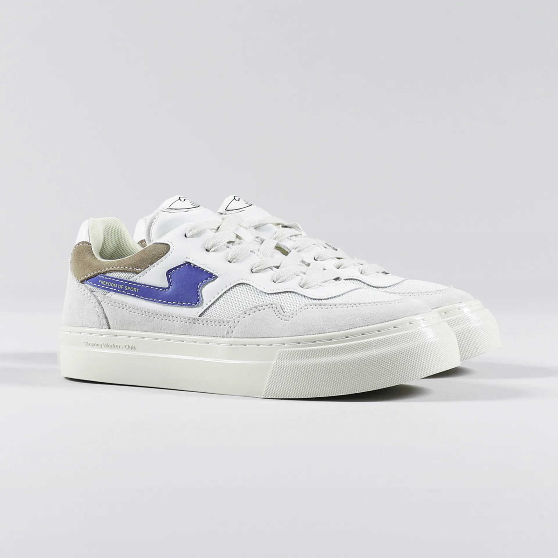 SWC Womens Pearl S-Strike Shoes Suede Mix Ecru Blue