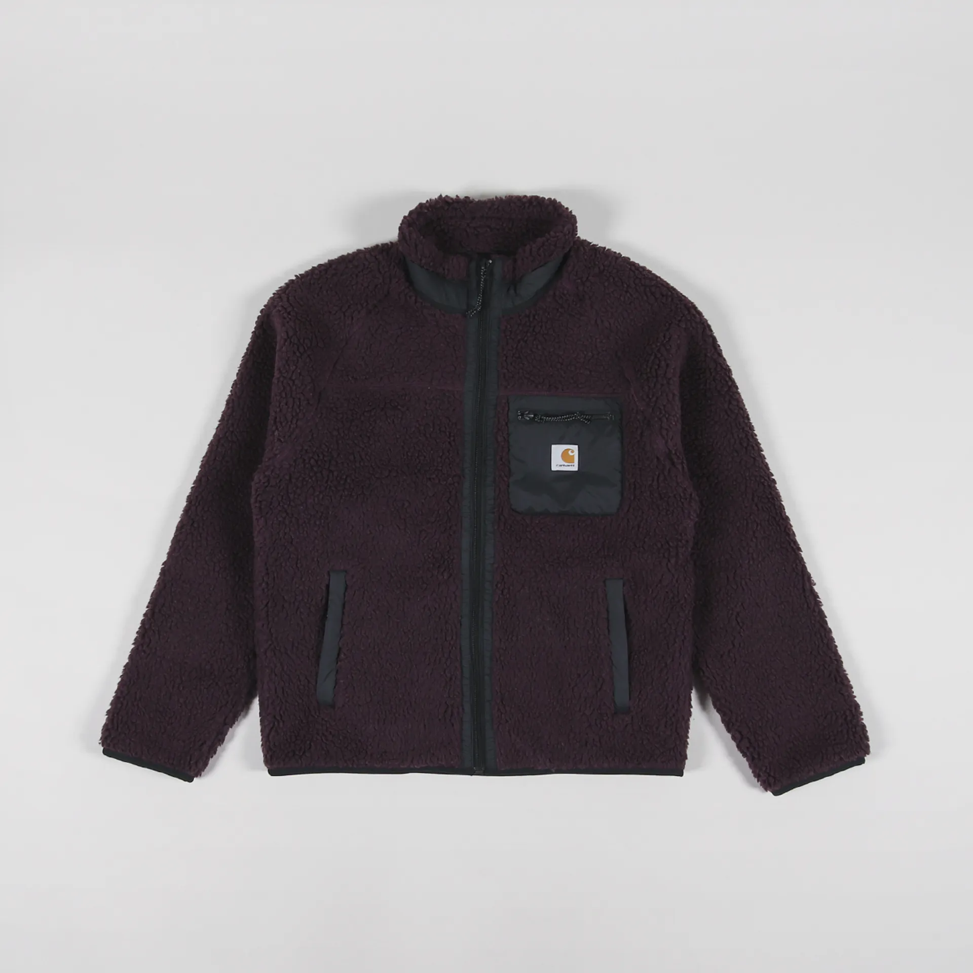 Carhartt WIP Mens Fleece Prentis Liner Jacket Dark Plum Black