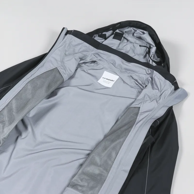 And Wander Mens Reflective Pertex Shield Rain Jacket Black