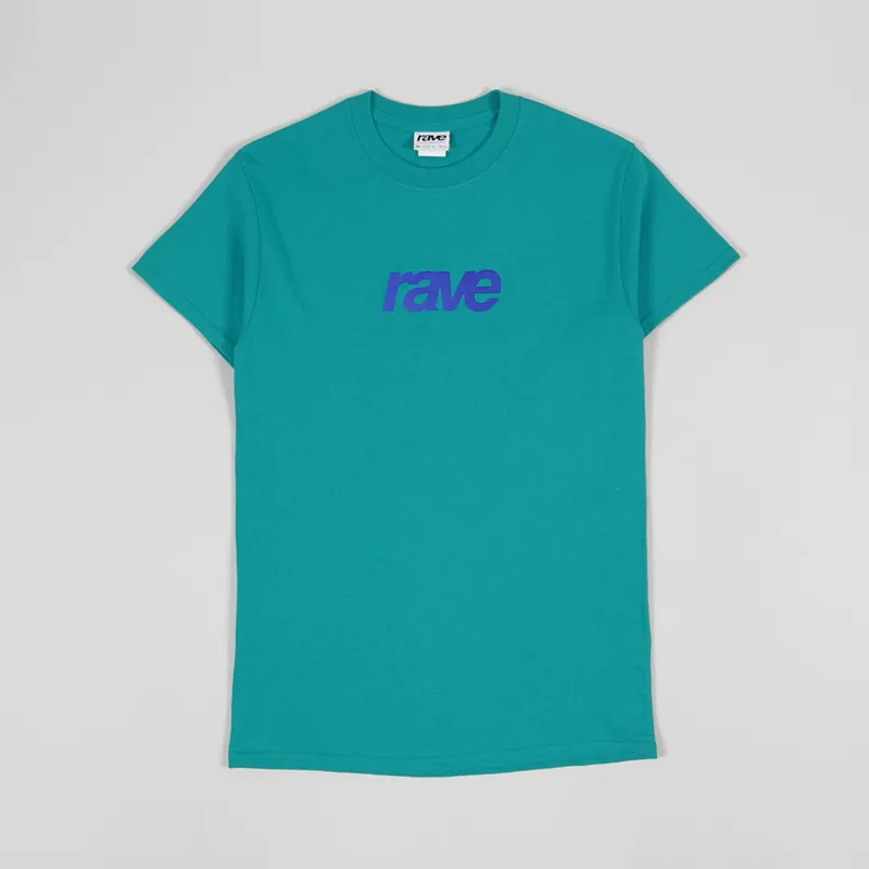 Rave Skateboards Mens Short Sleeve Puff Logo T Shirt Jade Green