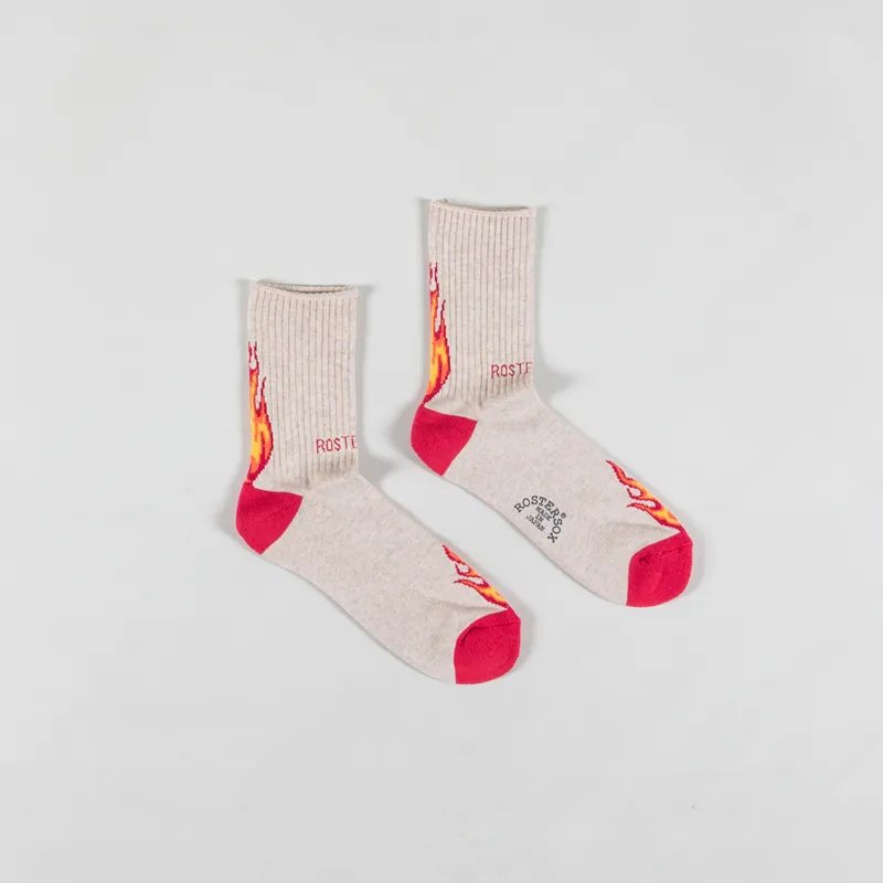 Rostersox Mens Knitted Fire Sock Red