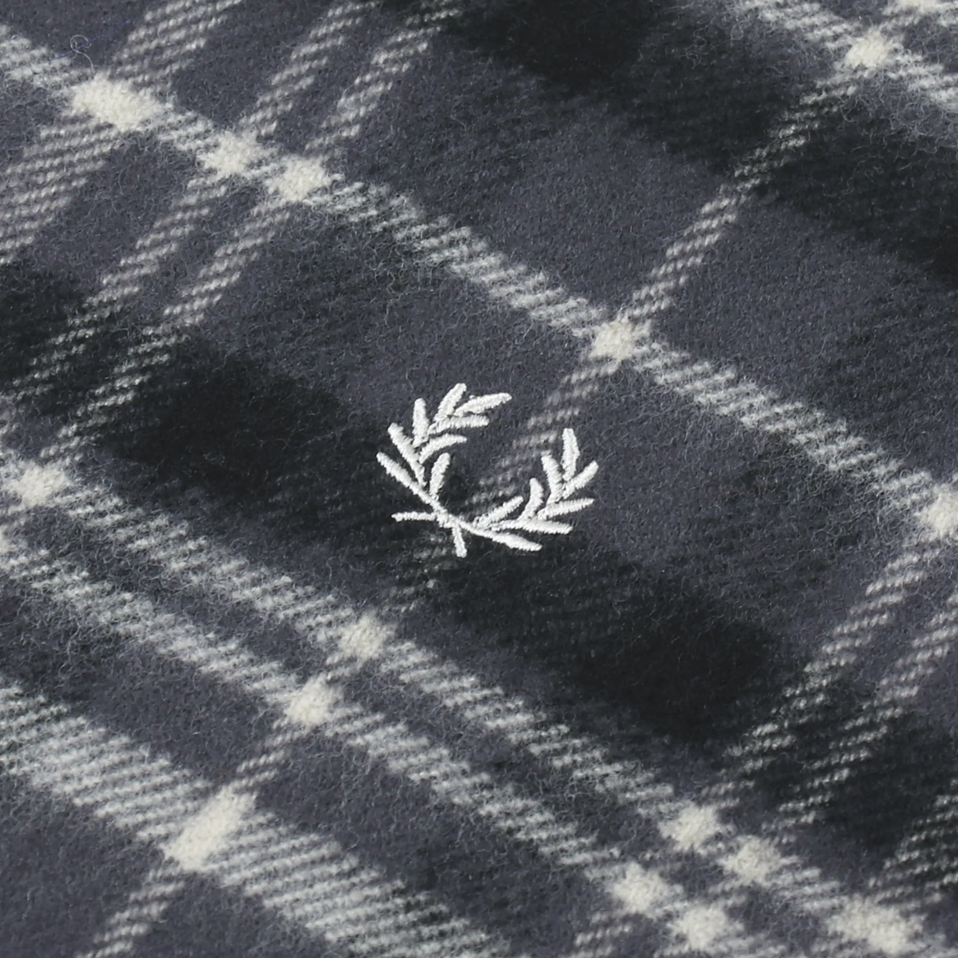 Fred Perry Redacted Tartan Scarf Gunmetal Grey