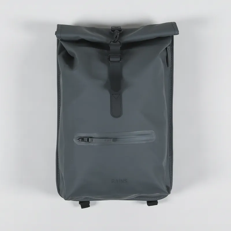 Rains Waterproof Bag Rolltop Rucksack Slate Grey Backpack