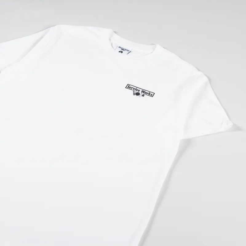 Service Works Mens Short Sleeve Logo T Shirt White