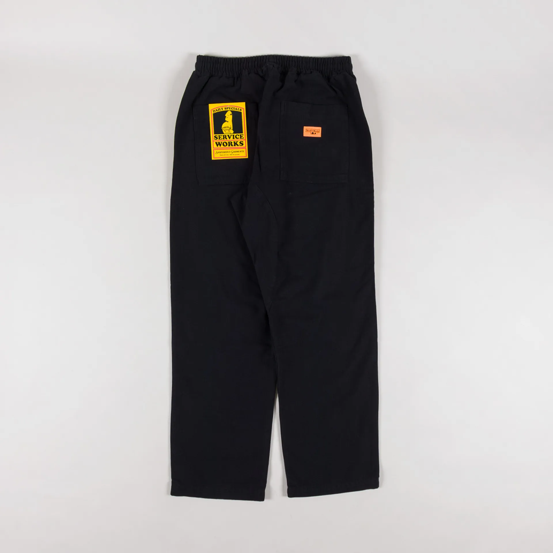 Service Works Mens Classic Canvas Chef Trousers Pants Black