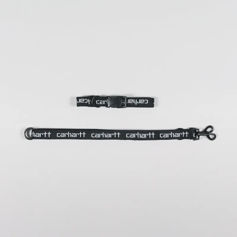 Carhartt WIP Woven Script Logo Dog Leash And Collar Black White