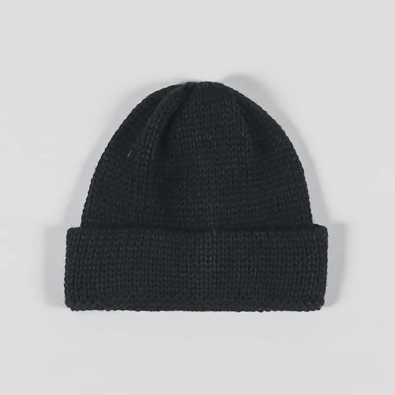Universal Works Winter Short Watch Cap Black British Wool Beanie