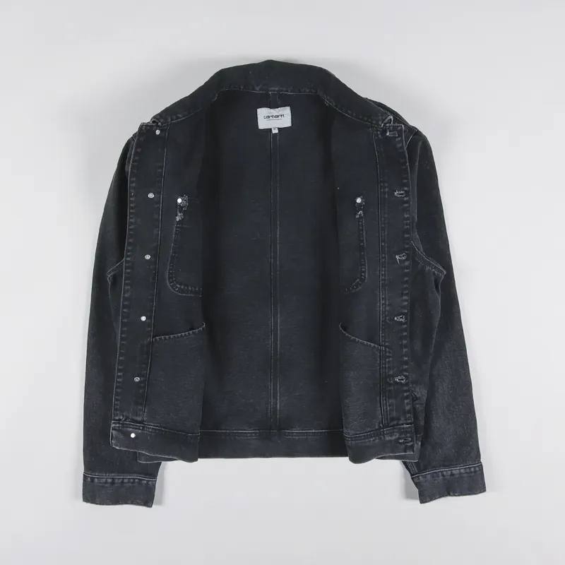 Carhartt WIP Mens Saledo Jacket Black Stone Washed Maitland Denim