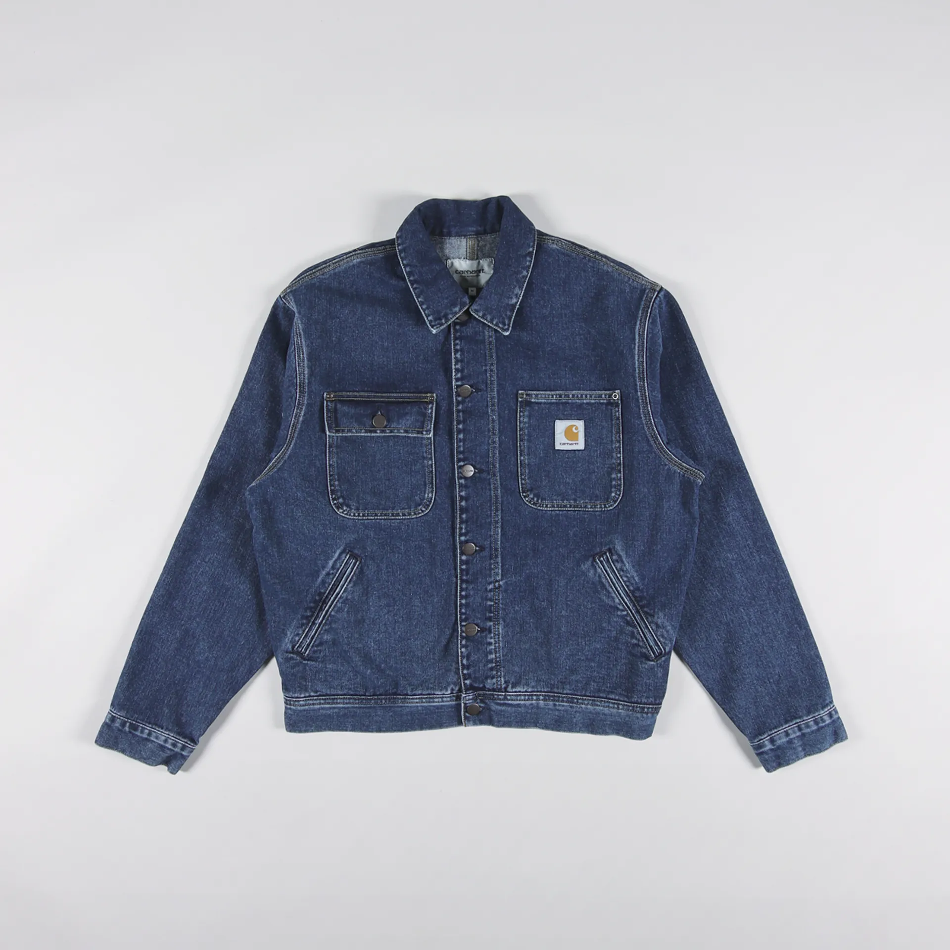 Carhartt WIP Mens Saledo Jacket Blue Stone Washed Maitland Denim