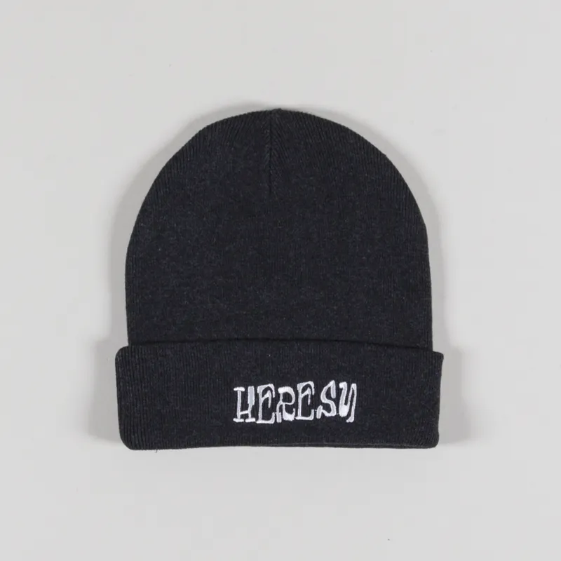 Heresy London Mens Stamp Logo Beanie Black