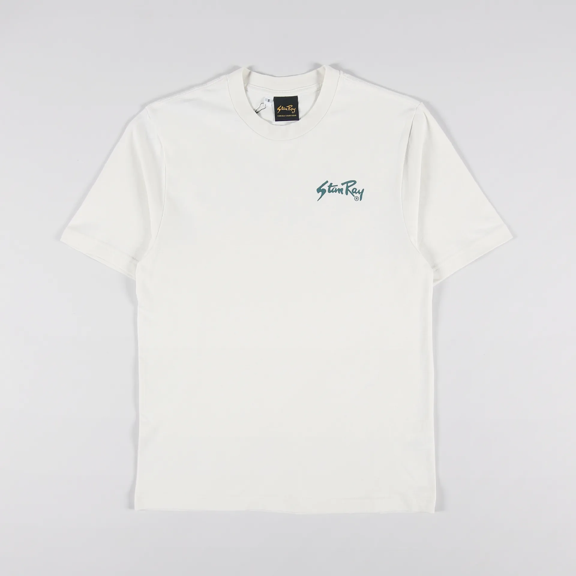 Stan Ray USA Mens Short Sleeve Stan Logo T Shirt White Agave