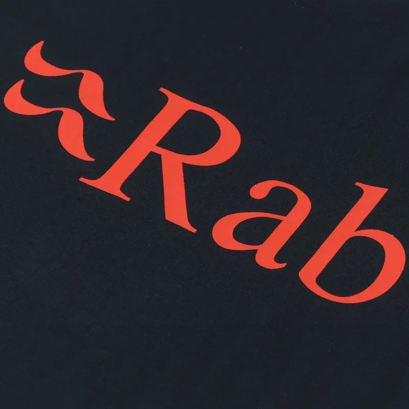 Rab Equipment Mens Short Sleeve Stance Logo T Shirt Beluga Black