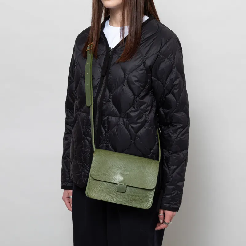 Kate Sheridan Womens Leather Tab Handbag Fern Green