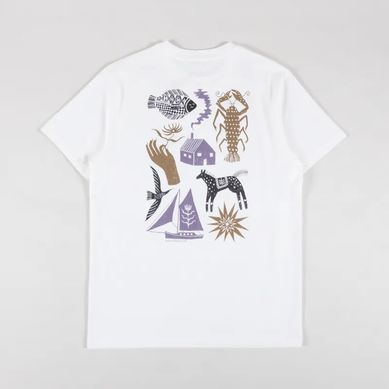 Olow Mens Graphic Printed Percuil Logo Tee T Shirt Off White