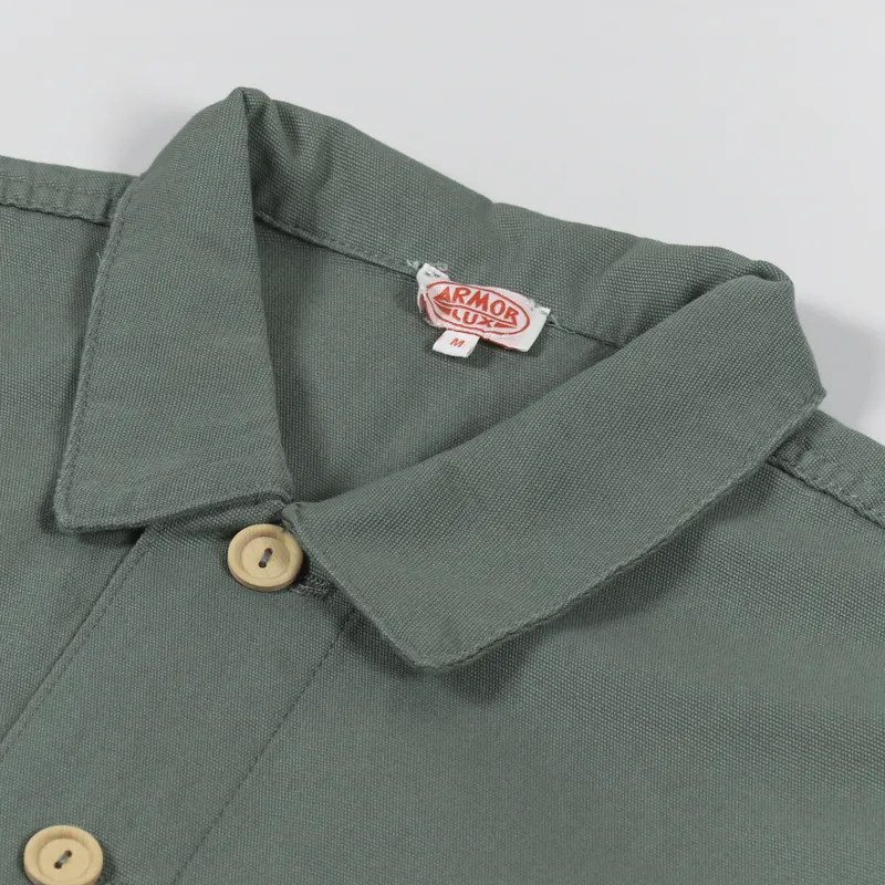 Armor Lux Fisherman Jacket Orto Green Cotton Canvas