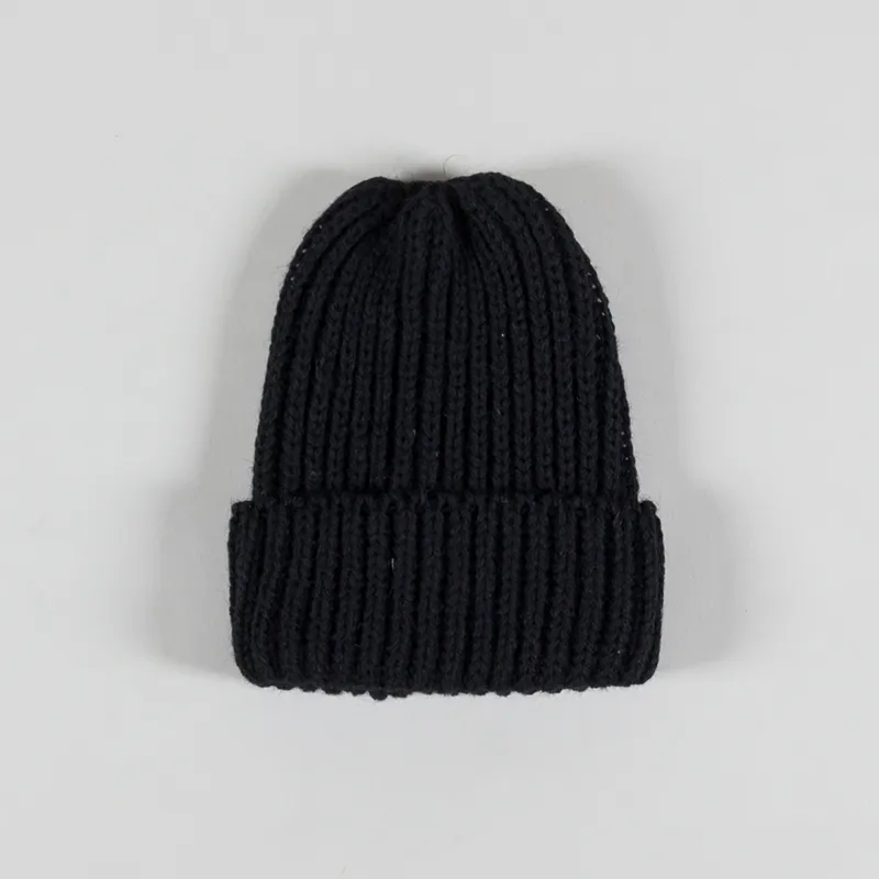 Cafe Mountain Mens Pure Knitted Wool Toque Beanie Hat Black