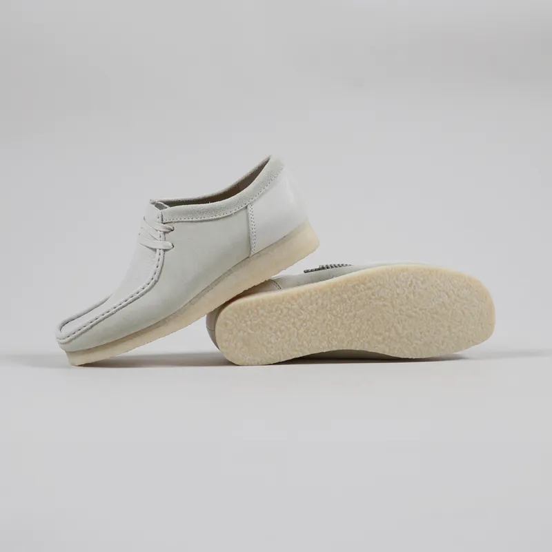 Clarks Originals Mens Leather Wallabee 2CLR Shoes White Combi