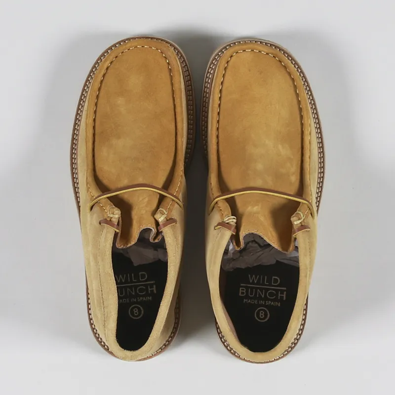 Wild Bunch Spain Mens Suede Moccasin Wally Boots Nugat Brown