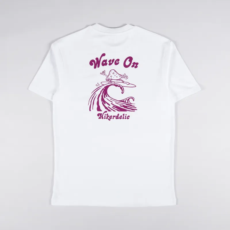 Hikerdelic Mens Short Sleeve Wave On Graphic T Shirt White