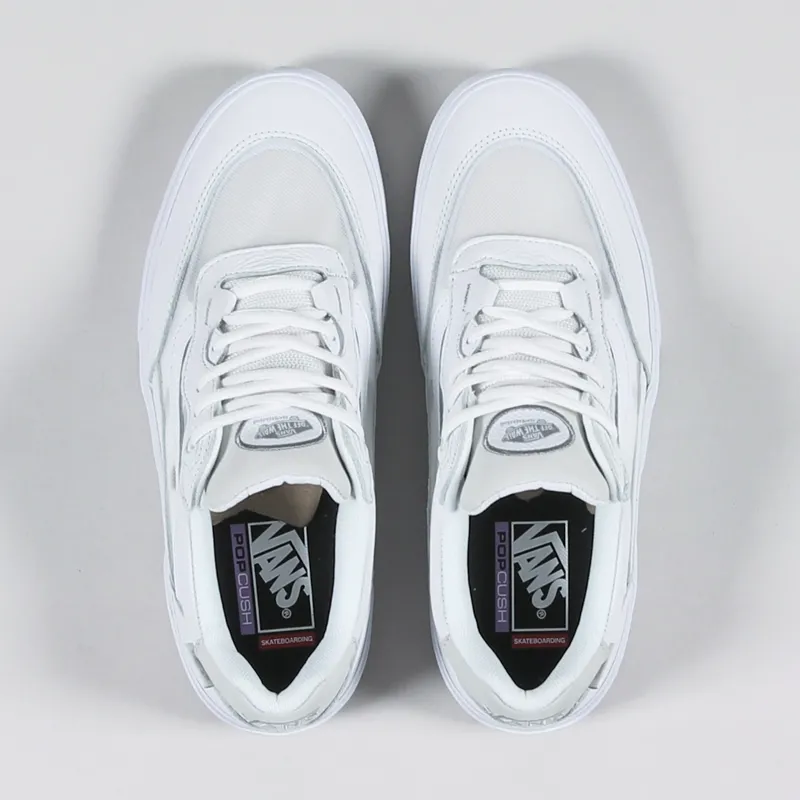 Vans Skateboarding Mens Leather Mesh Wayvee Shoes White Trainers