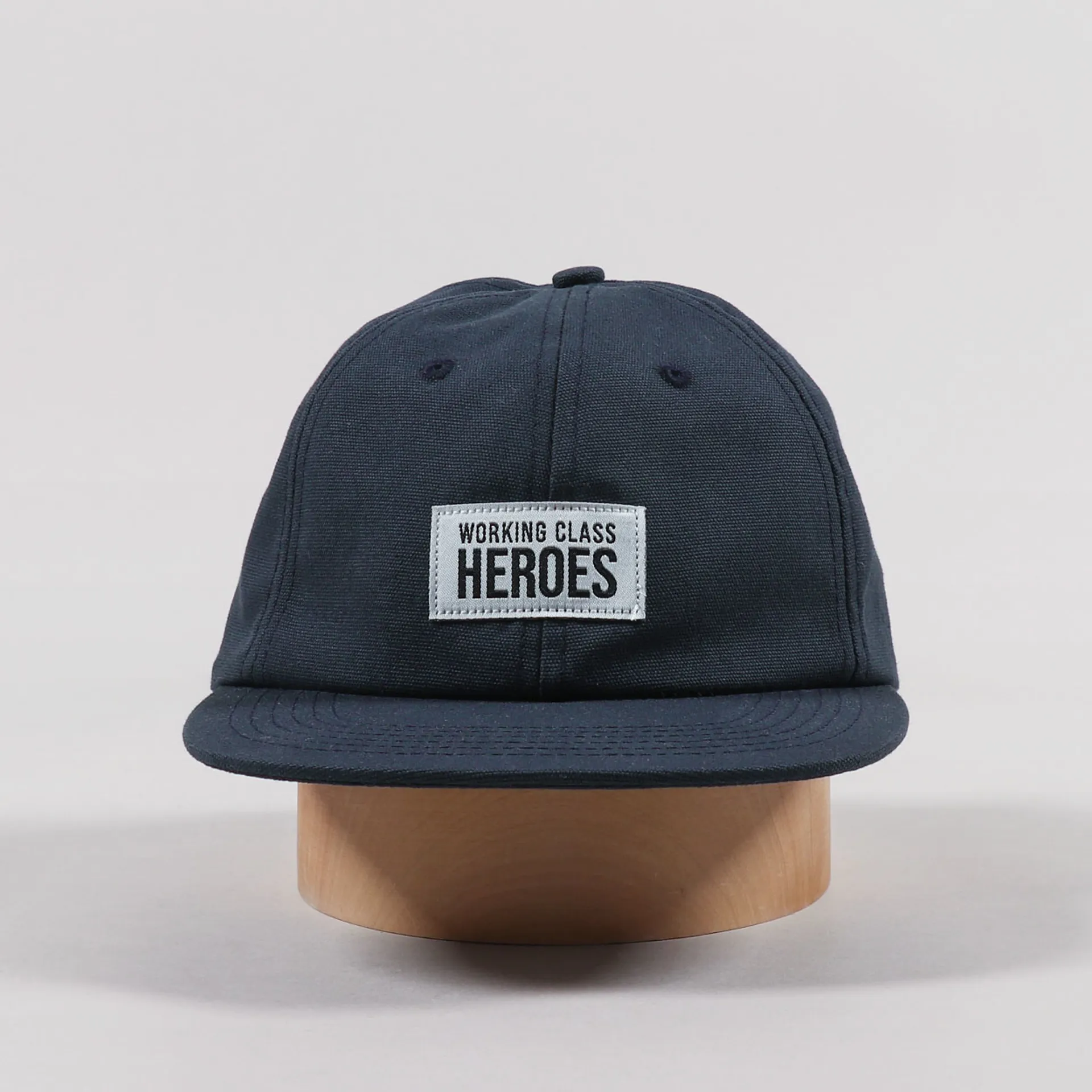Working Class Heroes Mens Logo Patch Canvas Six Panel Cap Black