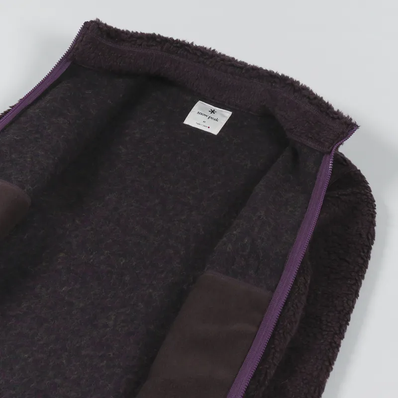 Snow Peak Mens Winter Wool Fleece Jacket Purple