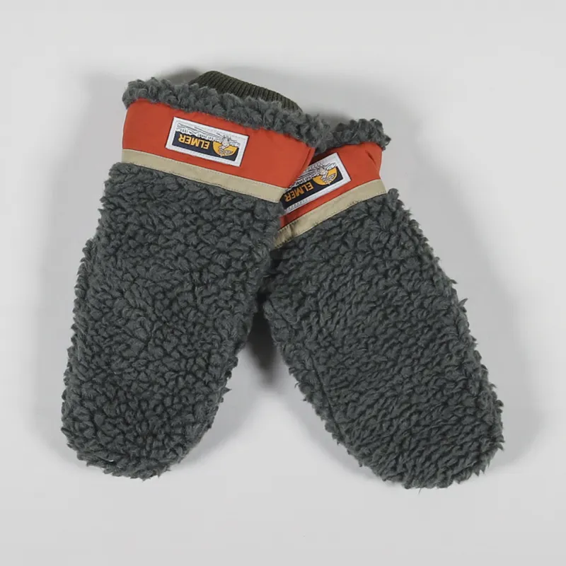Elmer Wool Pile 5 Fingers Conductive Mittens Khaki