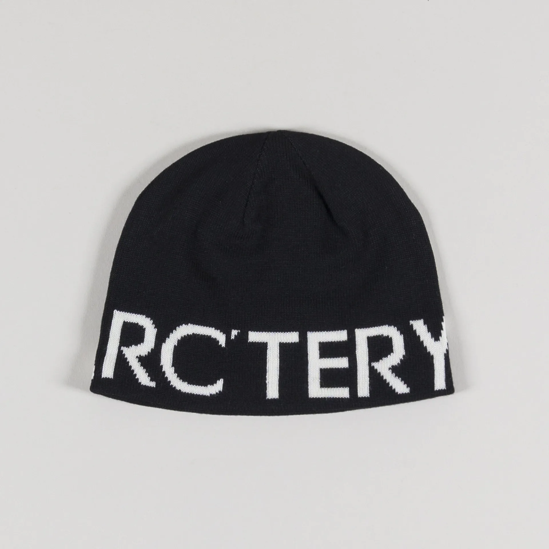 Arc'teryx Mens Logo Word Head Toque Knitted Beanie Hat Orca Black