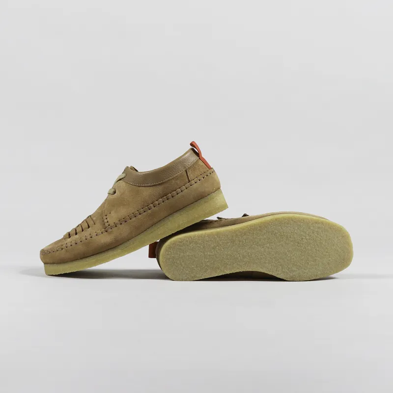Clarks Originals Mens Weaver Weft Shoes Light Tan Suede Clarks Originals Mens Weaver Weft Shoes Light Tan Suede