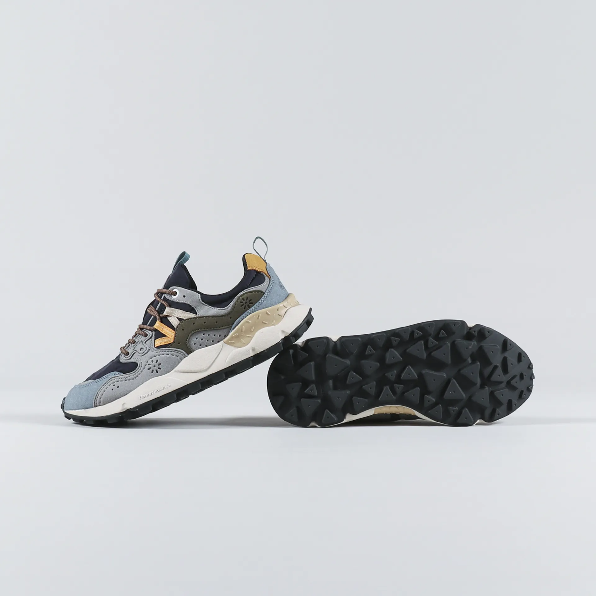 Flower Mountain Mens Suede Nylon Yamano 3 Shoes Azure Navy