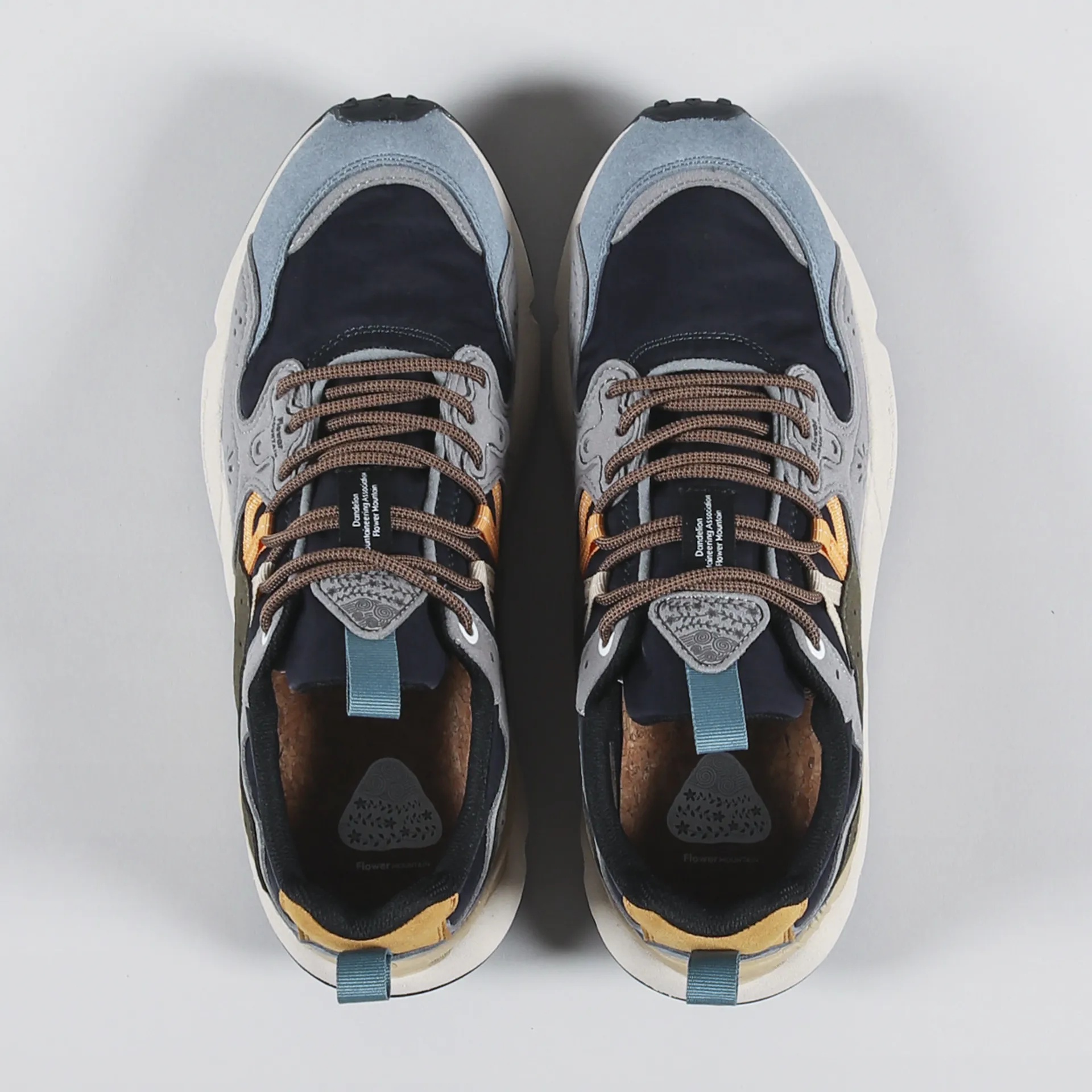 Flower Mountain Mens Suede Nylon Yamano 3 Shoes Azure Navy