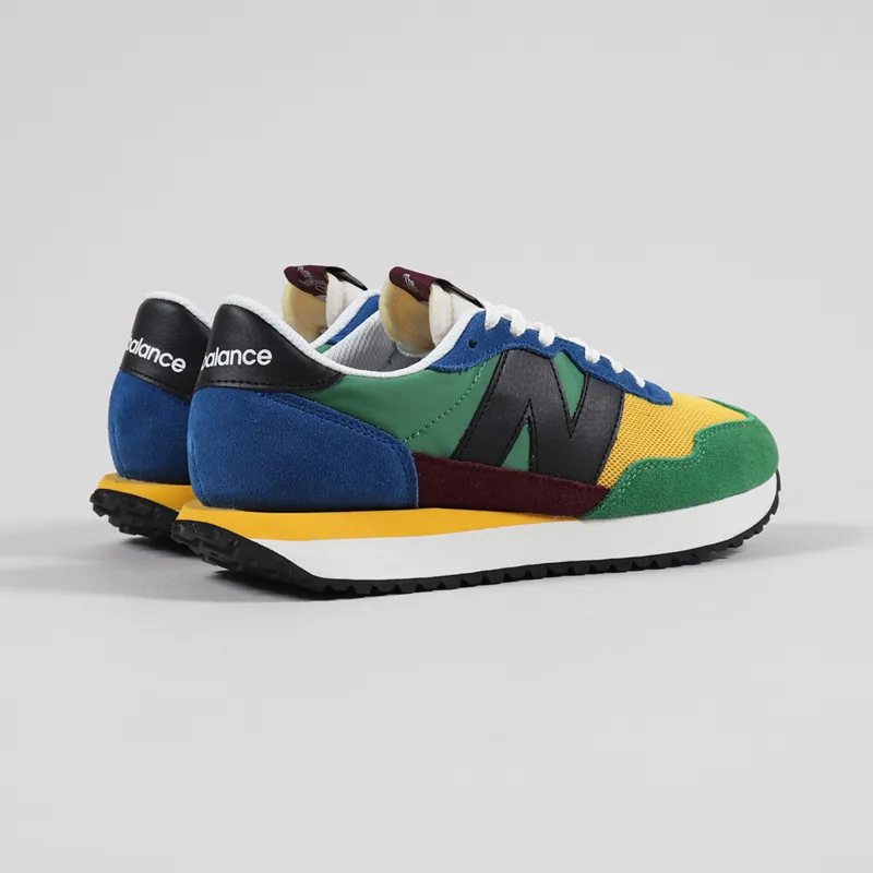 New Balance Mens 237 Shoes Captain Blue Gold Trainers Green