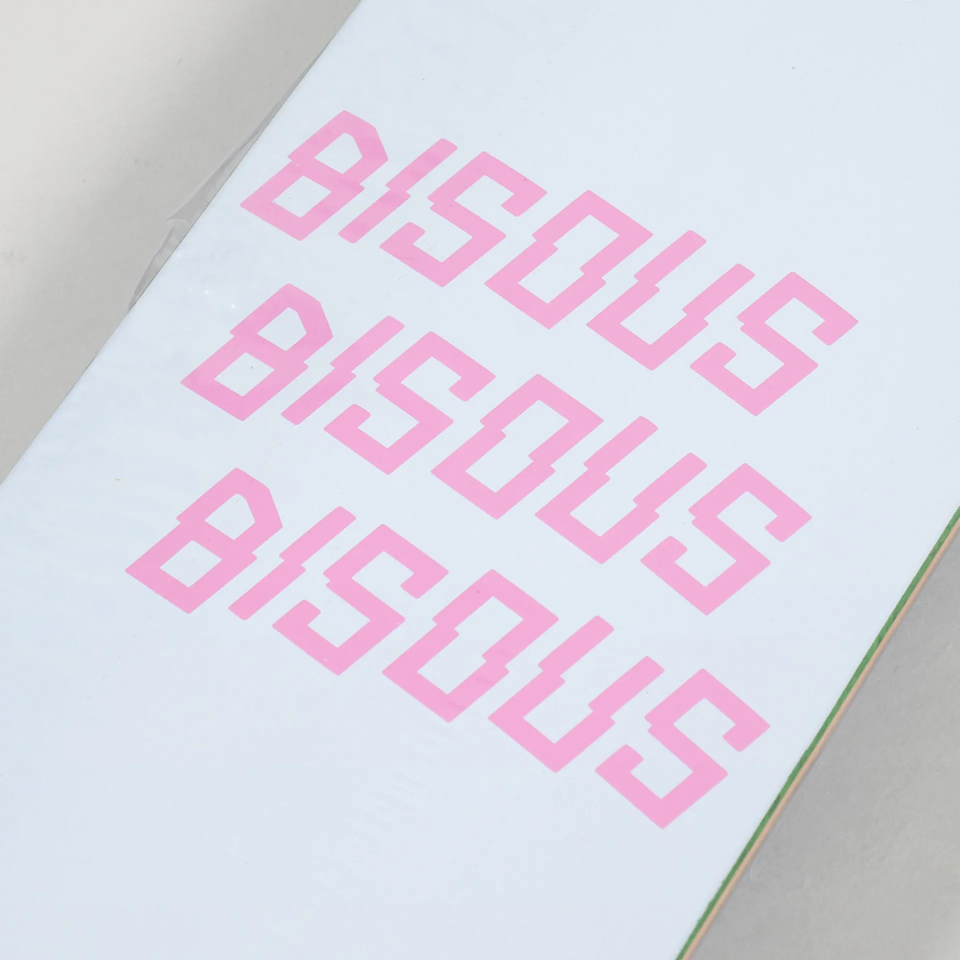 Bisous Skateboards Graphic Logo Bisous x 3 Deck White 8 Inch