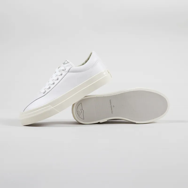 Stepney Workers Club Mens SWC Dellow Shoes Leather Trainers White