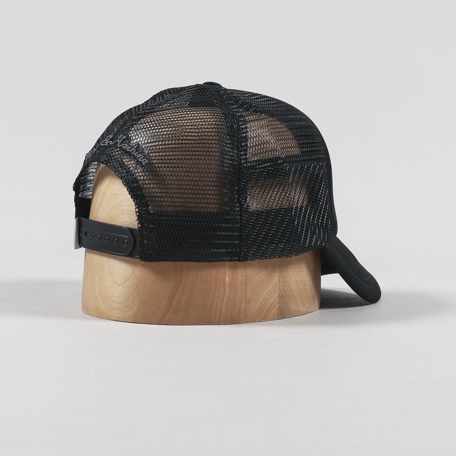 Deus Ex Machina Mens Fleece Shield Logo Trucker Cap Black Hat