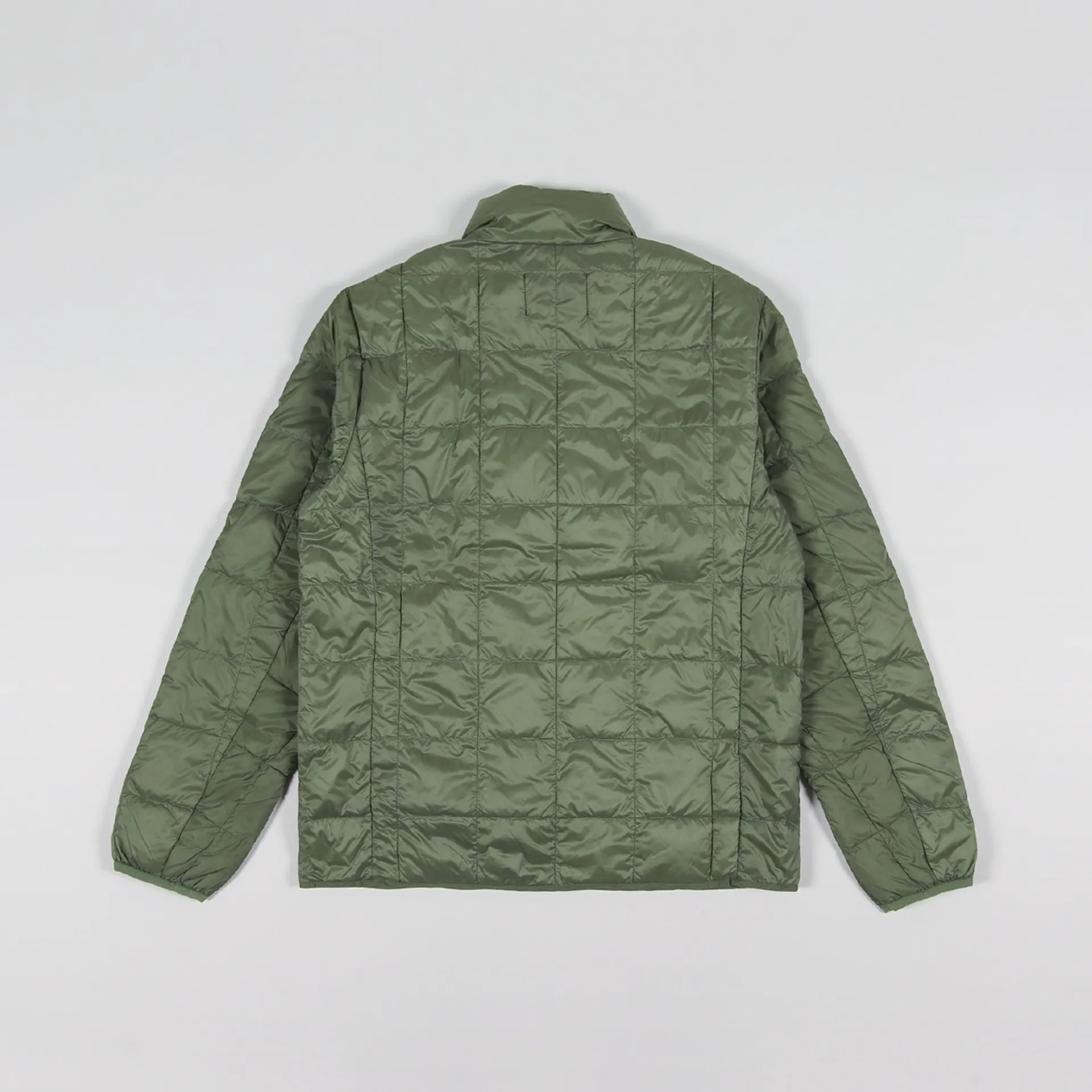 Taion Japanese Mens High Neck Zip Down Jacket Olive Green