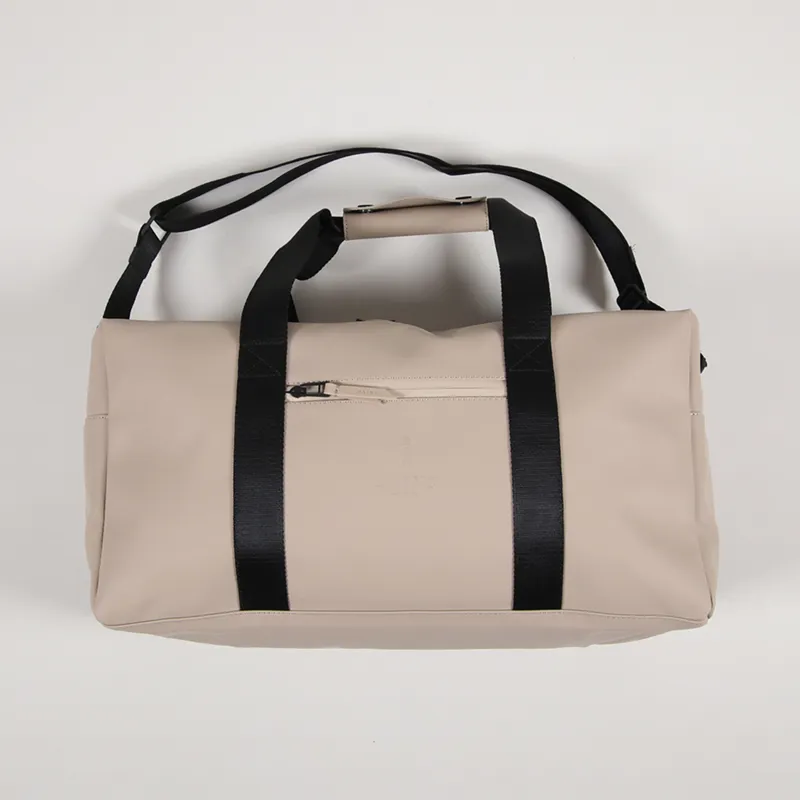 Rains Mens Waterproof Duffel Gym Bag Beige Holdall Pack