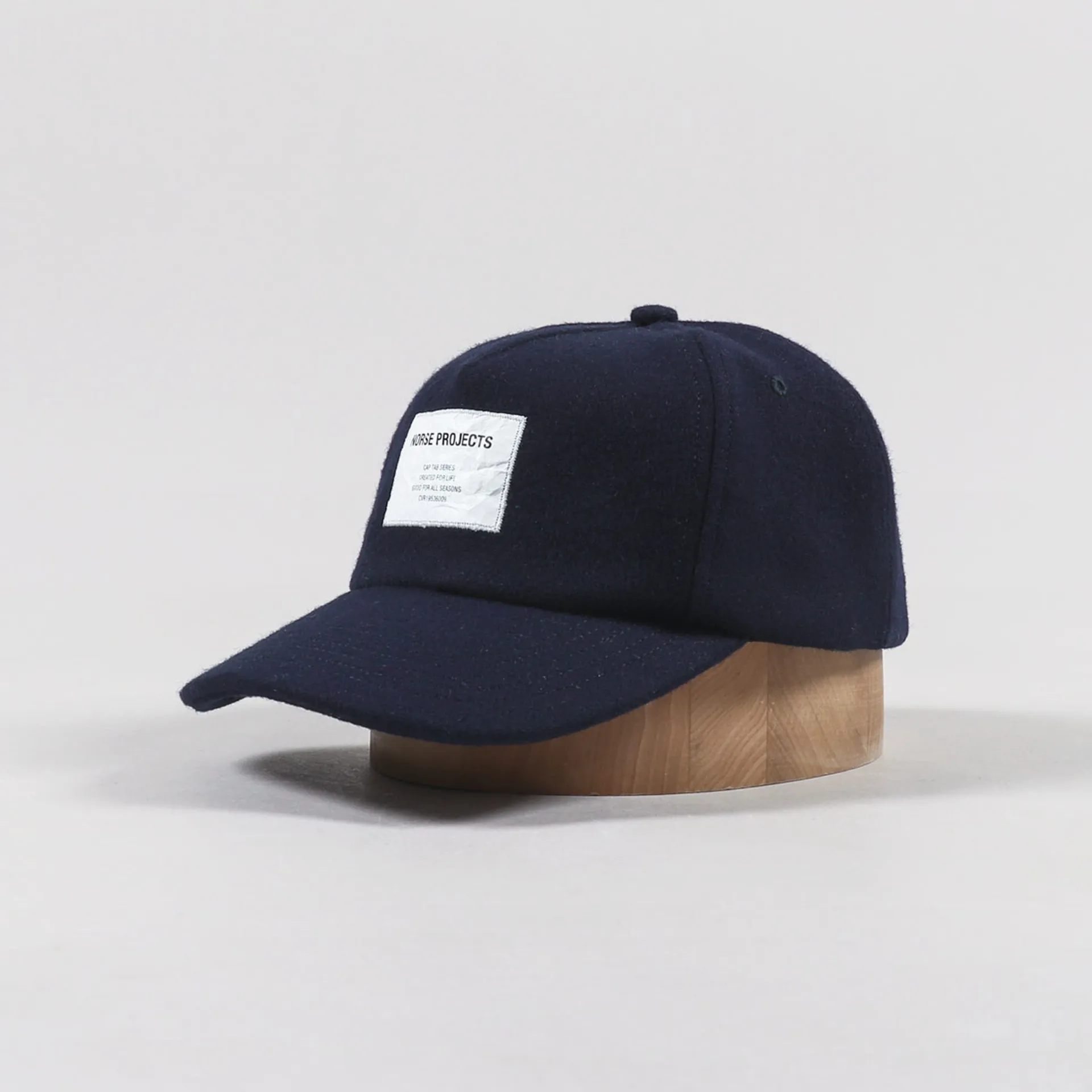 Norse Projects Mens Melton Cap Tab Series Dark Navy Blue Hat