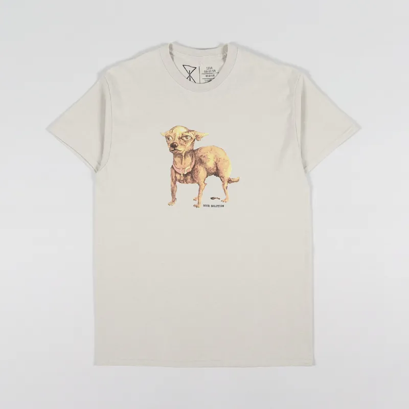Sour Solution Mens Short Sleeve Poochie Graphic T Shirt Sand