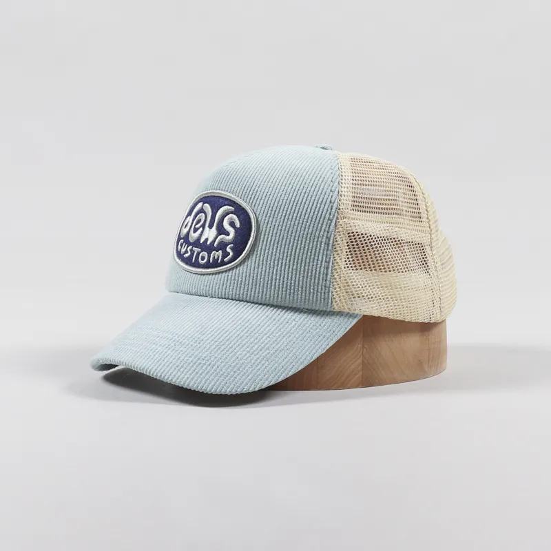 Deus Ex Machina Mens Roger Corduroy Trucker Cap Smoke Blue