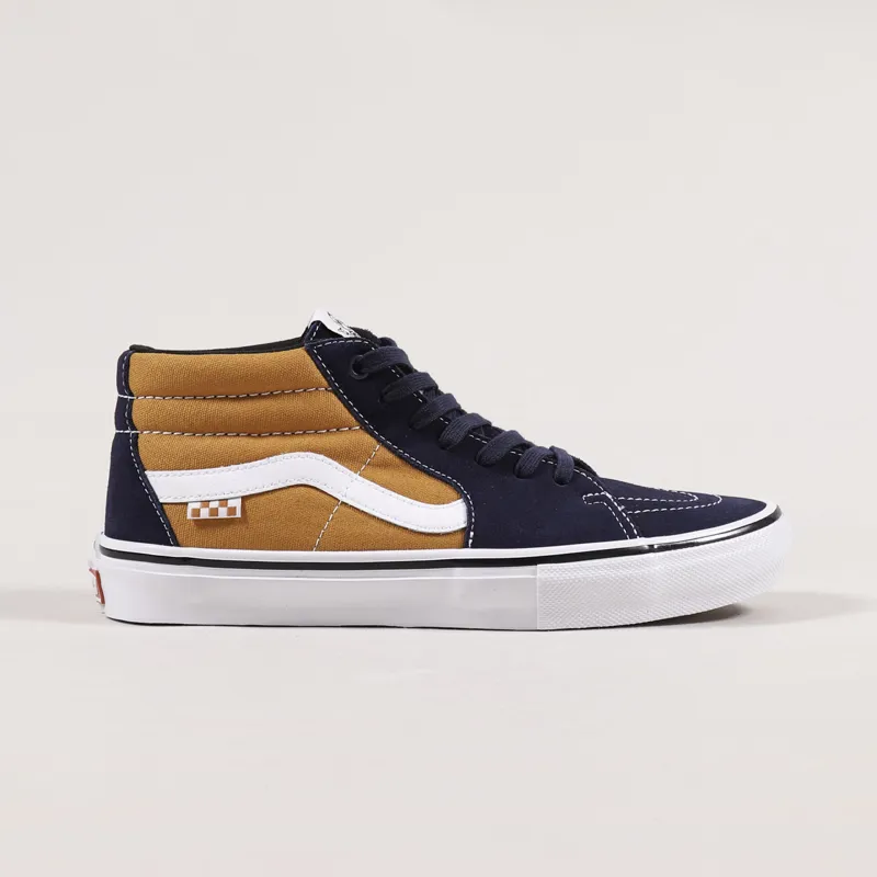 Vans Skateboarding Mens Jeff Grosso Mid Shoes Navy Orange Trainer