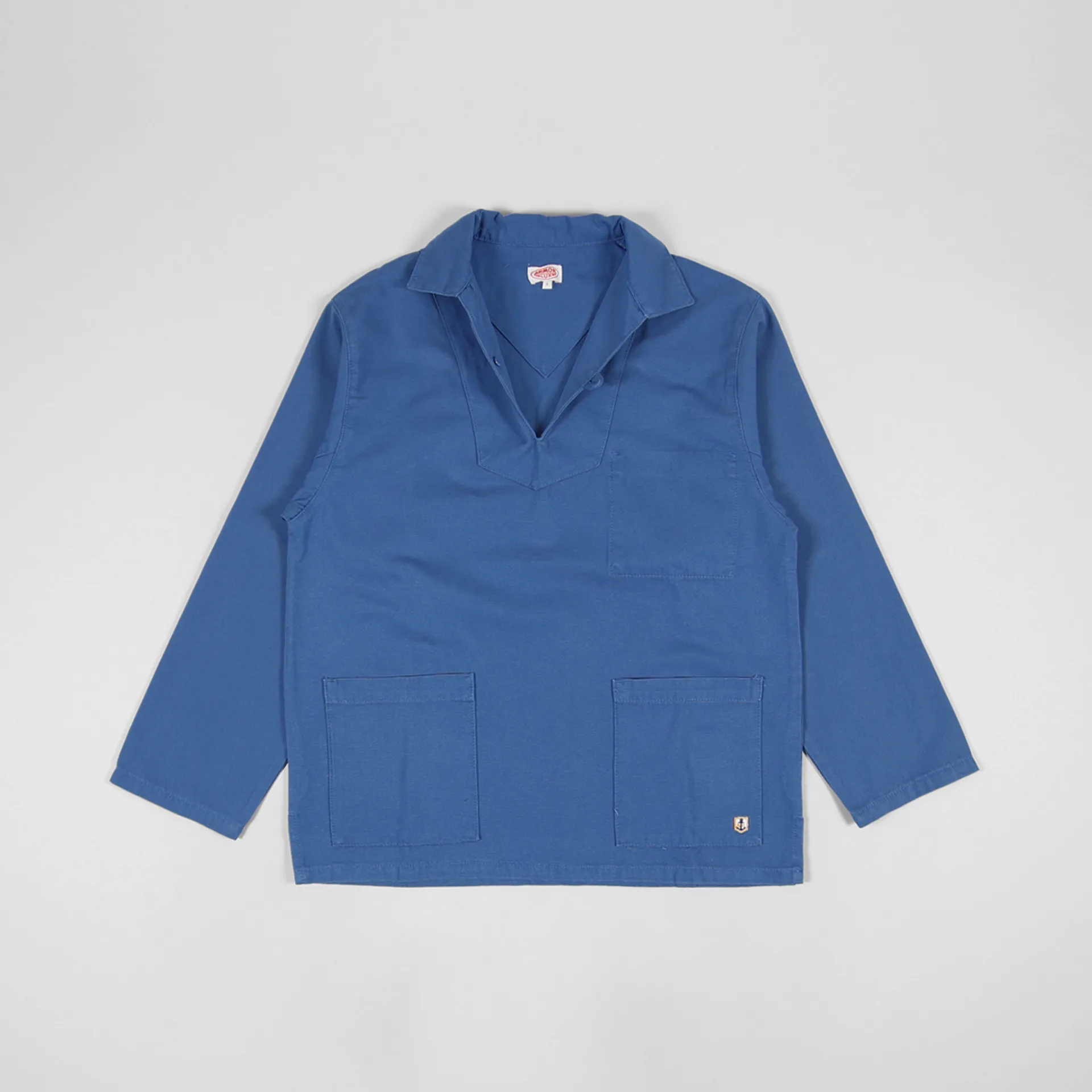 Armor Lux Mens Canvas Vareuse Heritage Smock Ozero Blue Shirt