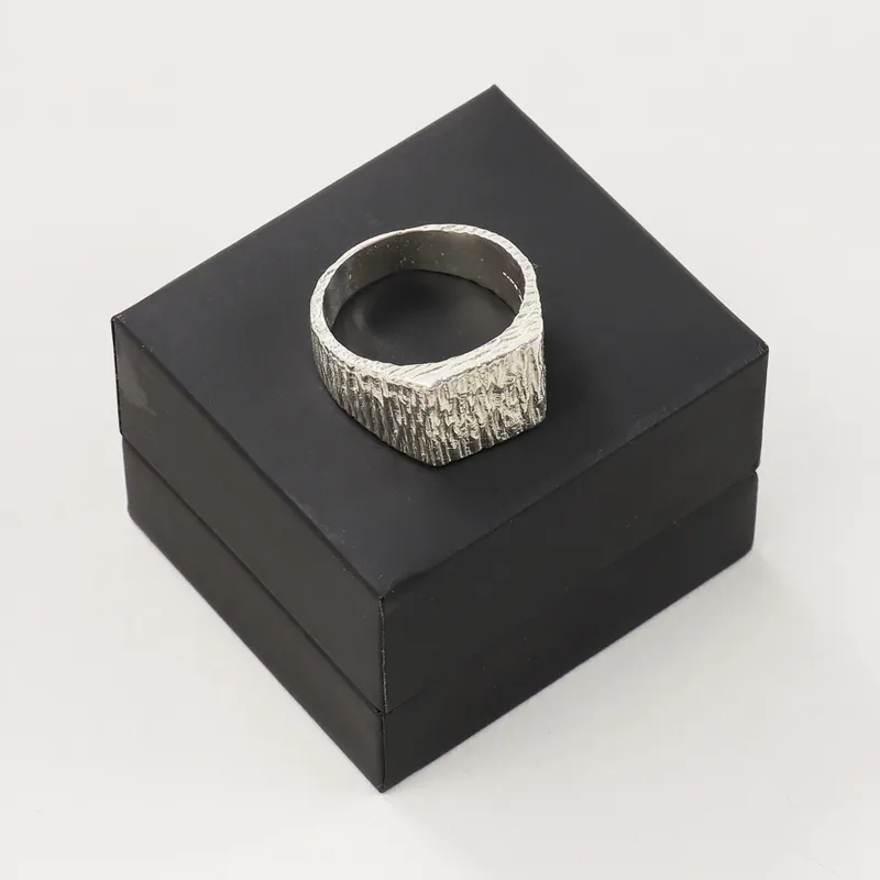 Johnny Hoxton LDN Textured Bark Ring Sterling Silver Large