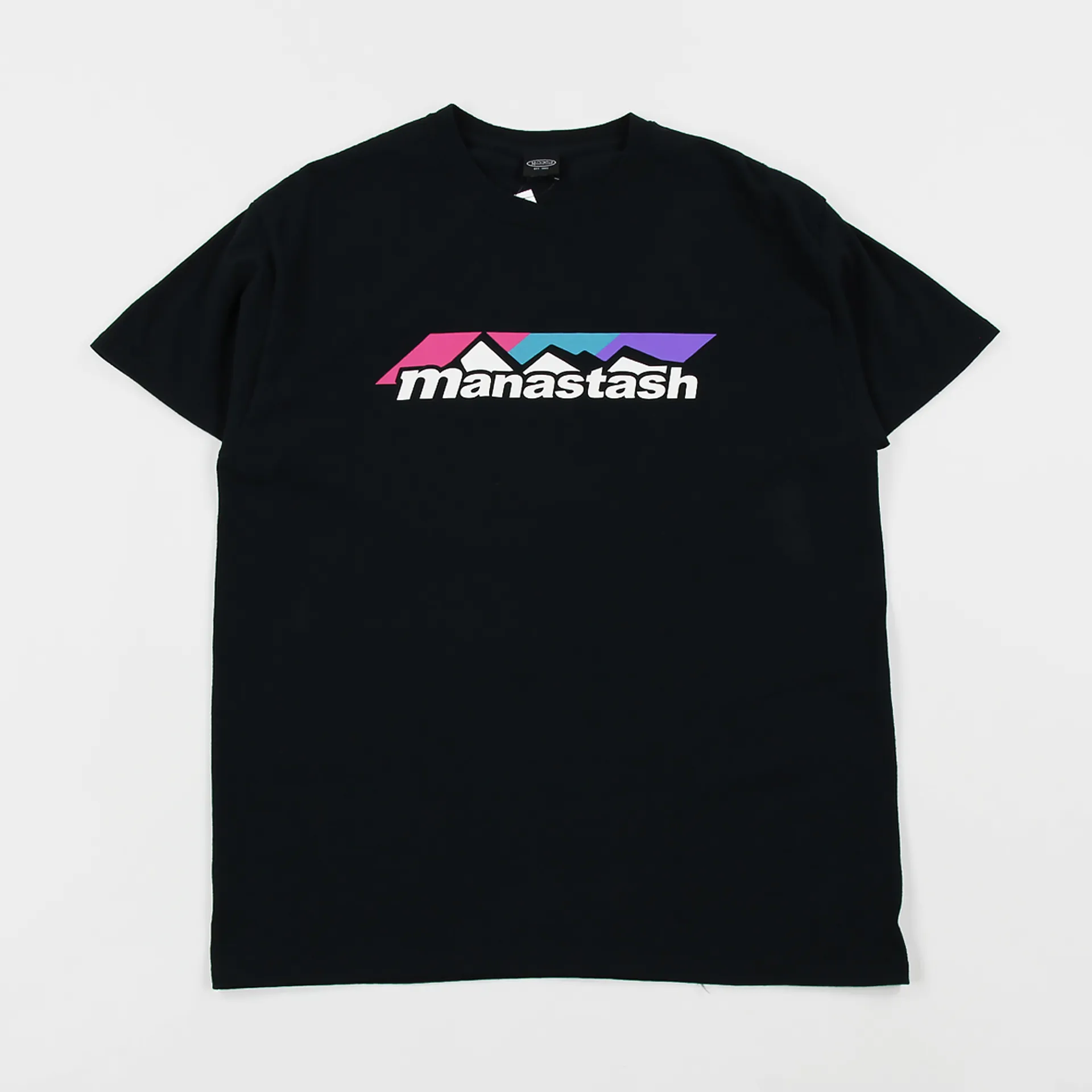 Manastash Mens Color Scheme Logo Short Sleeve Tee T Shirt Black