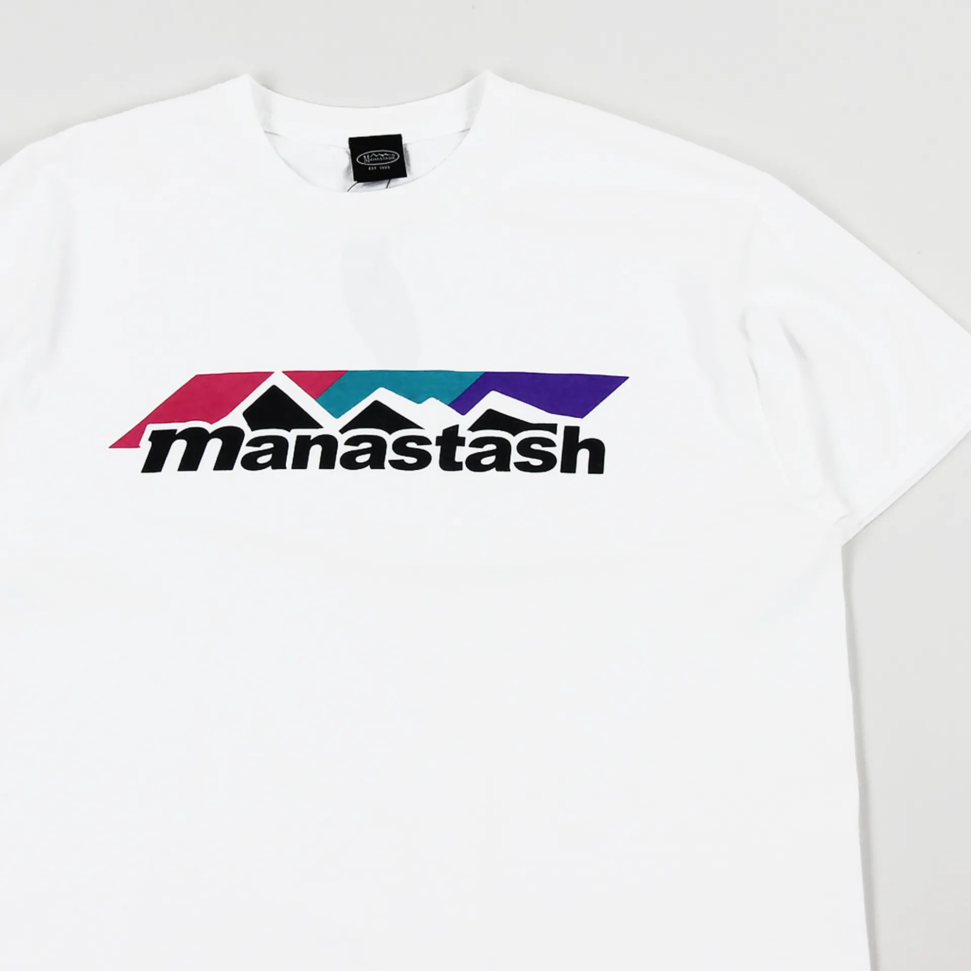Manastash Mens Colour Scheme Graphic Logo SS Tee T Shirt White